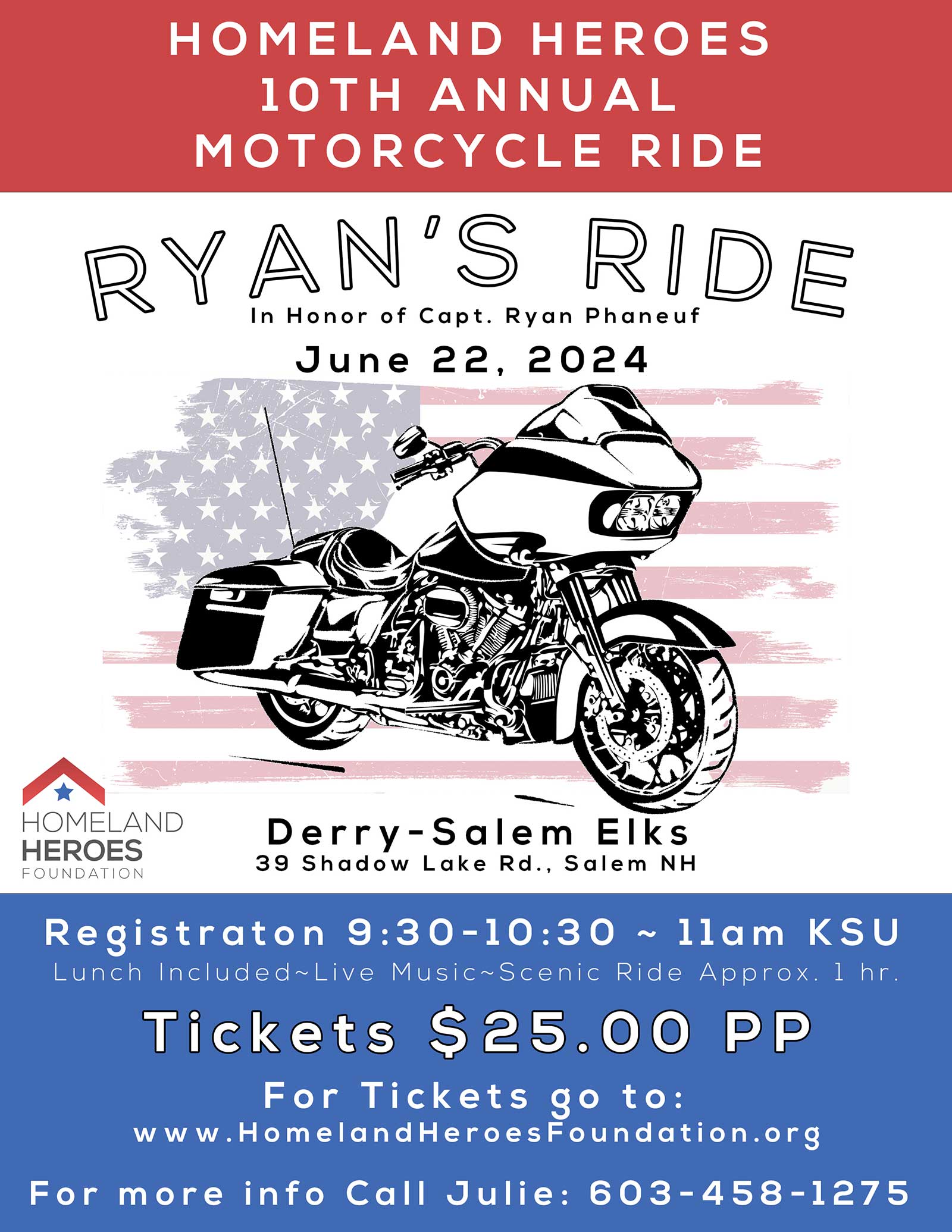 Ryan's Ride HHF 10th Annual Motorcycle Ride - Homeland Heroes Foundation